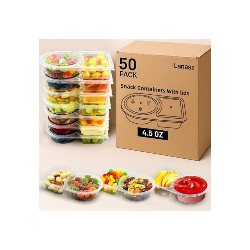 50 Double-Compartment Snack Containers – simplexdeals