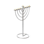 Modern Silver 9 Branch Lighting Thin Pipe Hanukkah Menorah – simplexdeals