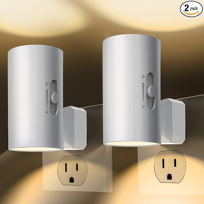 2 Pack Plug-In Dimmable LED Night Lights With Sensor – simplexdeals