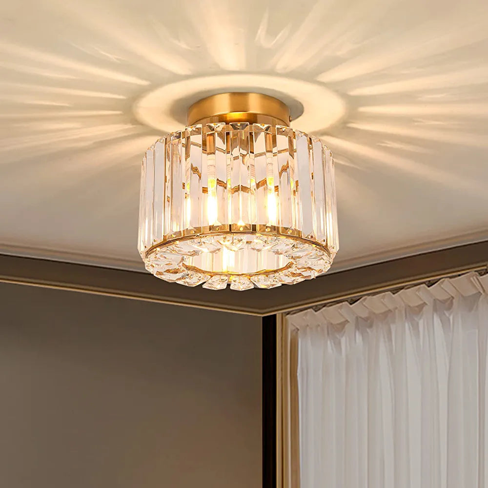 Crystal Ceiling Light Modern Semi Flush Mounted Ceiling Light Fixture ...