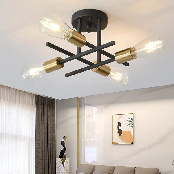Sputnik Chandelier 4-Light Semi Flush Mount Ceiling Light – simplexdeals