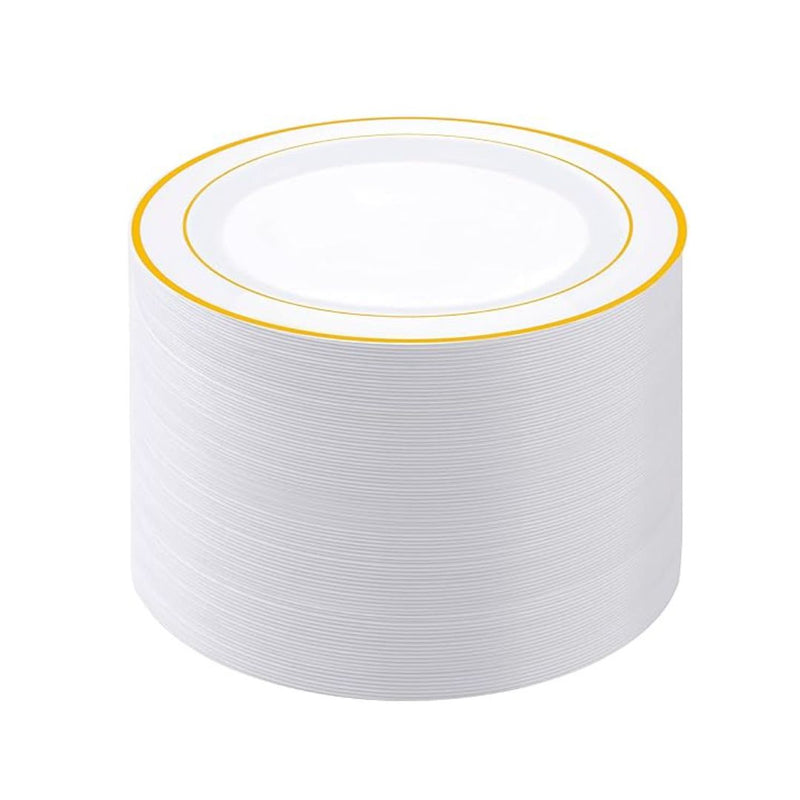 100PCS Gold Plastic Plates – simplexdeals