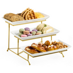 3-Tier Porcelain Serving Platter with Collapsible Rack – simplexdeals