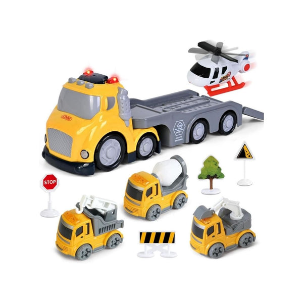 5 in 1 Construction Transport Truck Toy with Sounds – simplexdeals