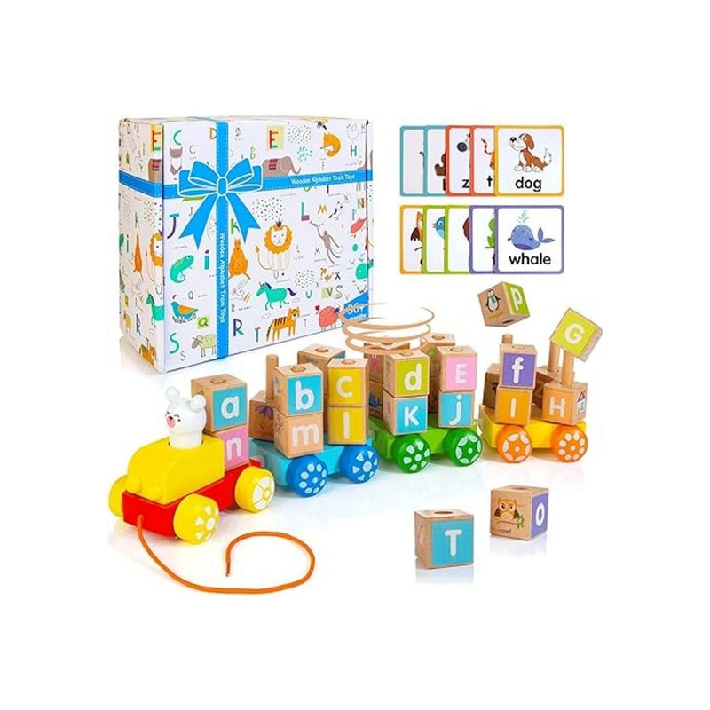 Wooden Alphabet Stacking Train Set – simplexdeals