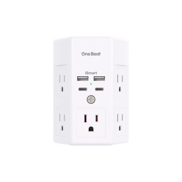 One Beat Multi Plug Outlet Surge Protector, 5 Outlets with 4 USB Ports ...