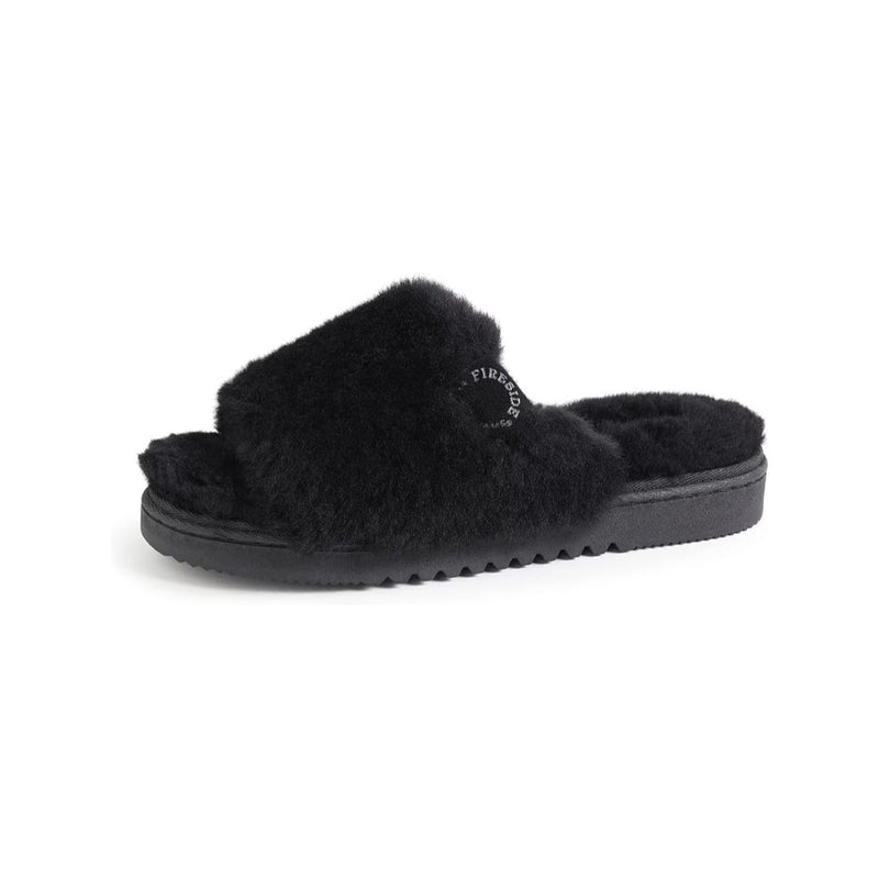 Dearfoams Women's Fireside Cairns Shearling Slide Sandal Slipper ...