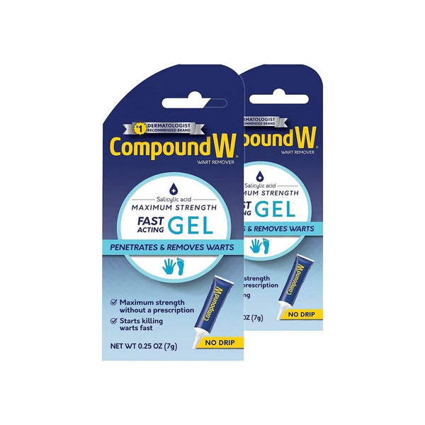 2 Pack Compound W Maximum Strength Fast Acting Gel Wart Remover ...