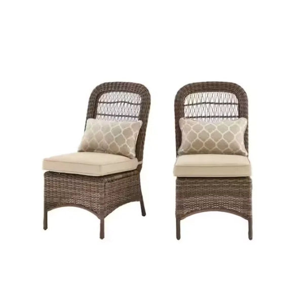 2-Pack Hampton Bay Beacon Park Brown Wicker Armless Patio Dining Chair ... 2-Pack Hampton Bay Beacon Park Brown Wicker Armless Patio Dining Chair ...