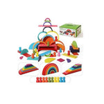 45-Piece Wooden Rainbow Stack Set – simplexdeals