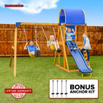 Wooden Swing Set with Heavy Duty Double A-Frame – simplexdeals