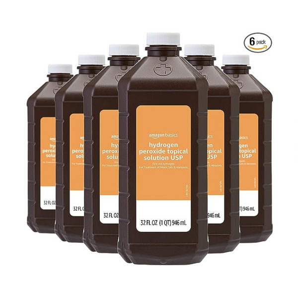 6 Bottles of Amazon Basics Hydrogen Peroxide Topical Solution USP (32 ...