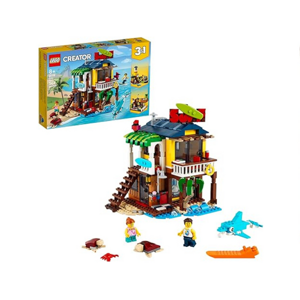 LEGO Creator 3 in 1 Surfer Beach House with 2 Minifigures and Dolphin ...