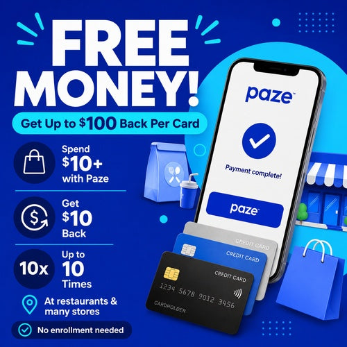 WOW! FREE MONEY! Get Up to $100 Back Per Card at Restaurants & Stores ...