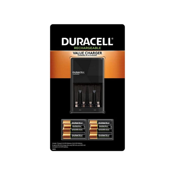 Duracell Battery Charger with 6 AA and 2 AAA Pre-Charged Rechargeable – simplexdeals