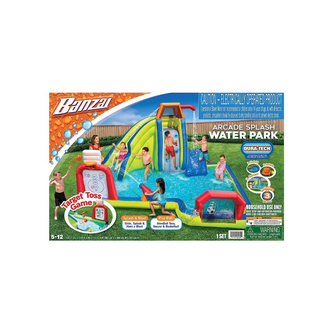 BANZAI Inflatable Arcade Splash Water Park – simplexdeals
