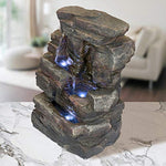 Alpine Corporation 4-Tier Cascading Tabletop Fountain with LED Lights ...