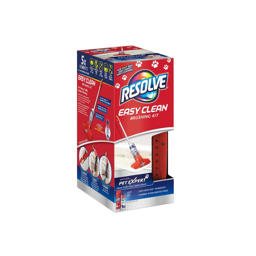 Resolve Easy Clean Carpet Cleaner Gadget Foam Spray Brushing Kit, 2 Pi ...